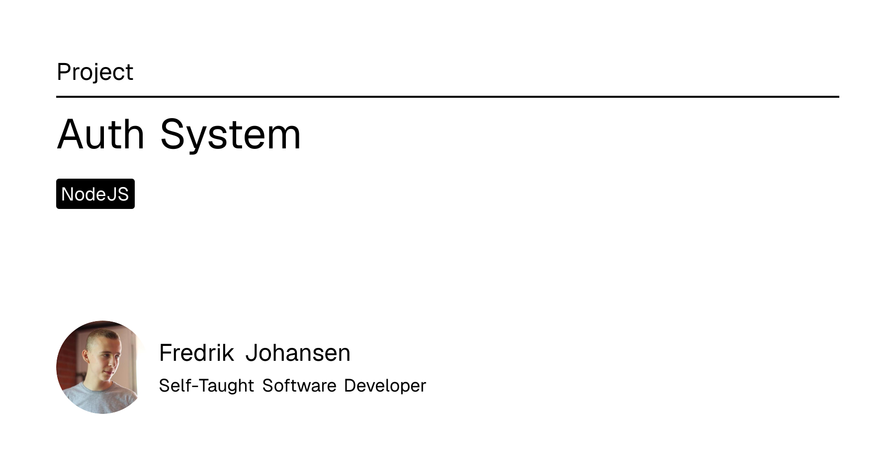 Auth System - Fredrik Johansen